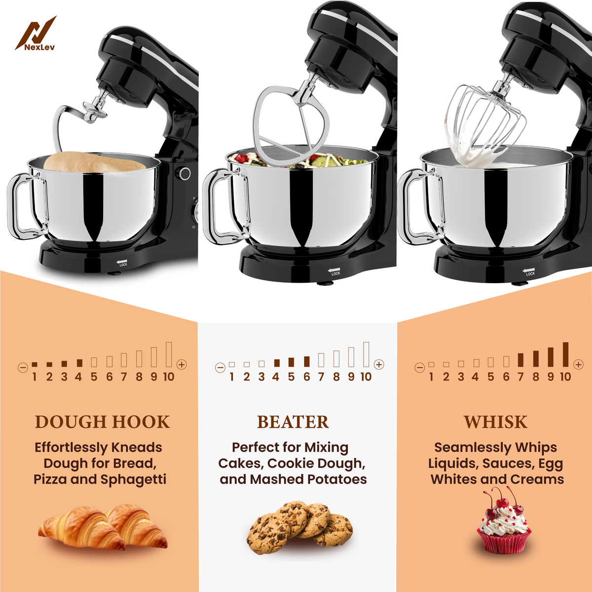 Best Stand Mixer | 1500W with 5.5L SS Bowl | Nexlev Store